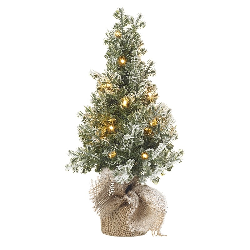 Light up Tree with Hessian Base